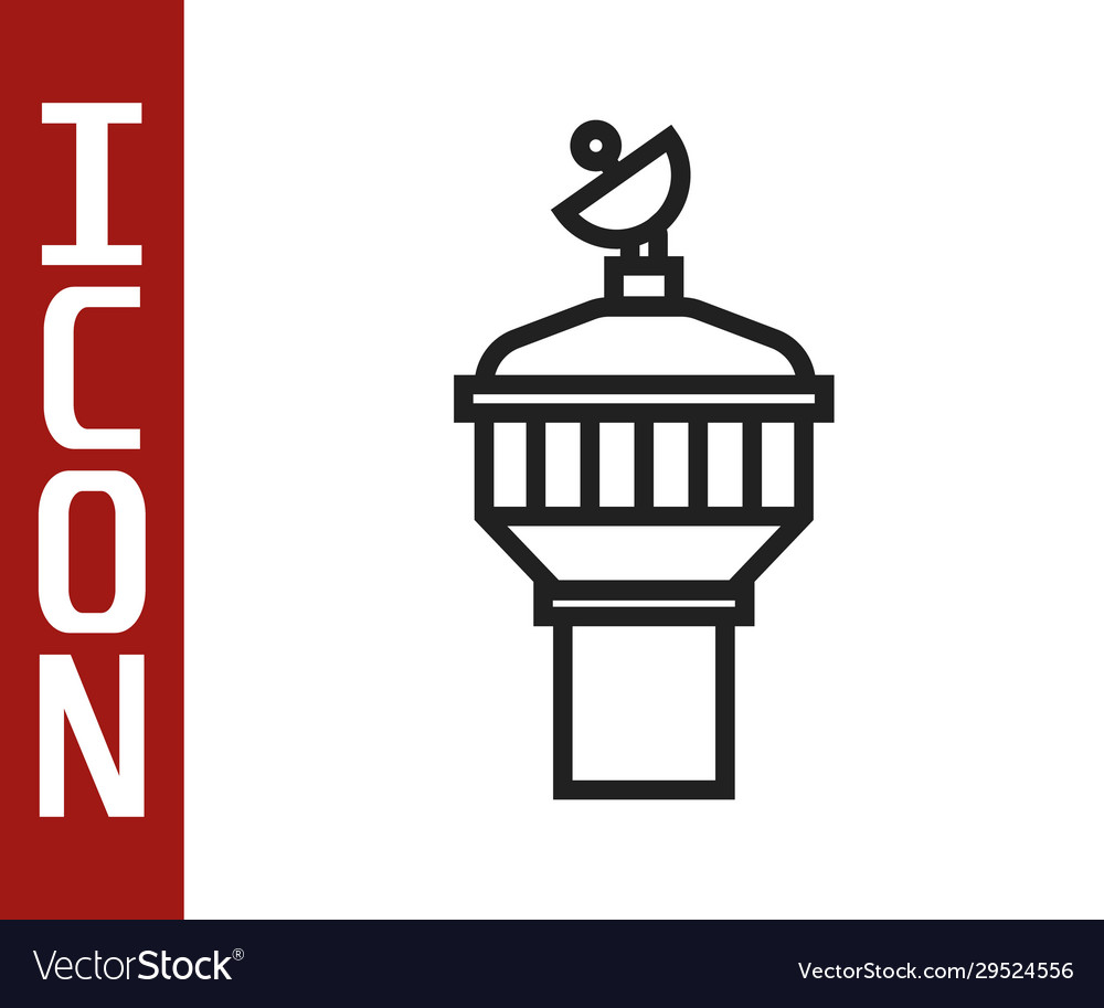 Black line radar icon isolated on white background Black line radar icon isolated on white background