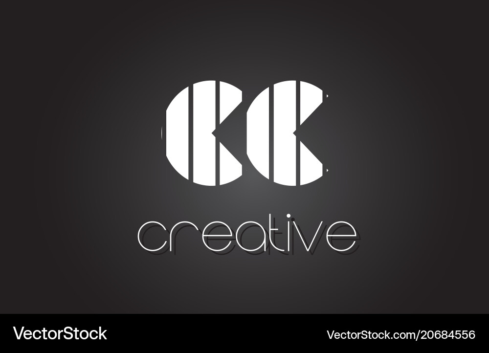 Cc c letter logo design with white and black Vector Image