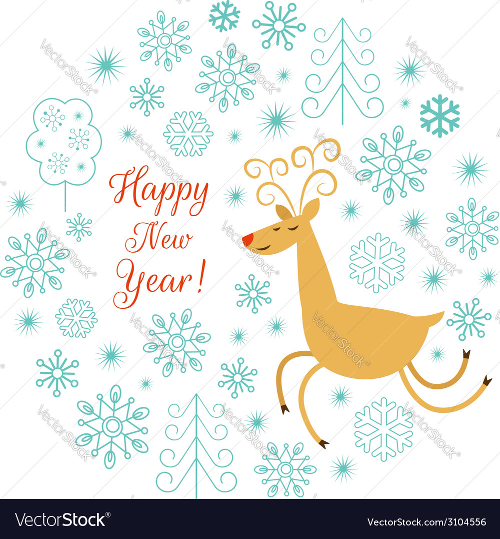 Christmas deer Royalty Free Vector Image - VectorStock