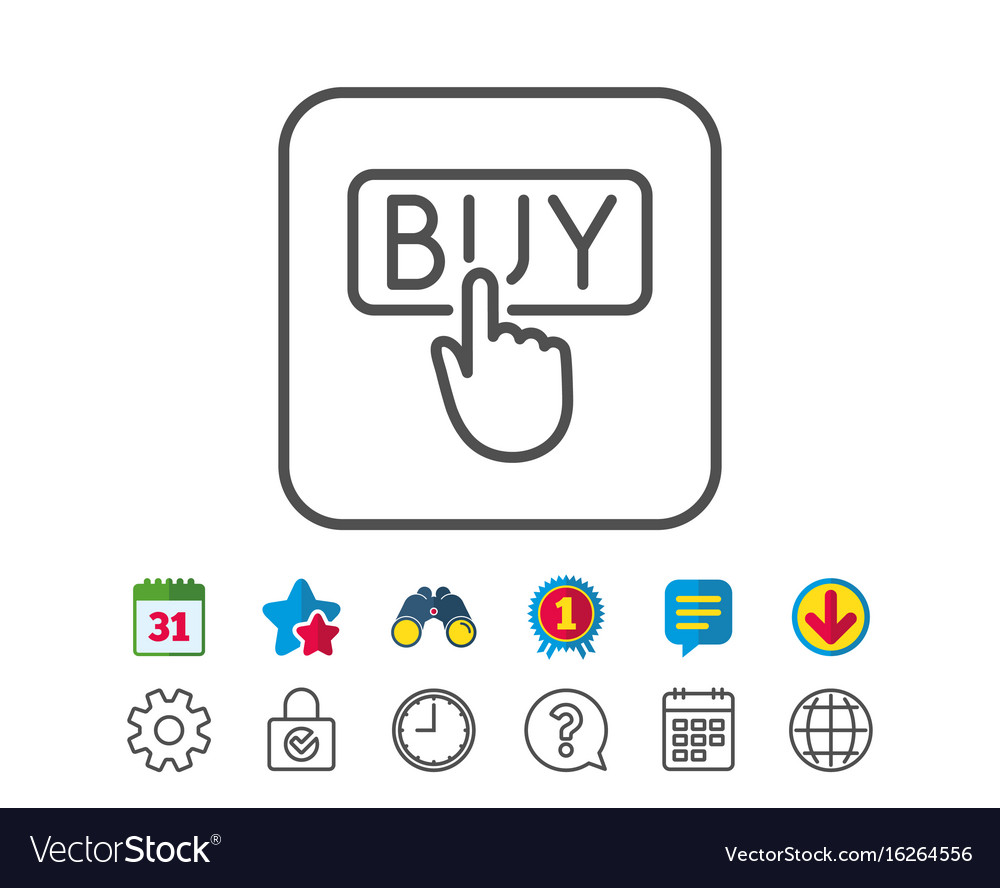 Click to buy line icon online shopping sign Vector Image
