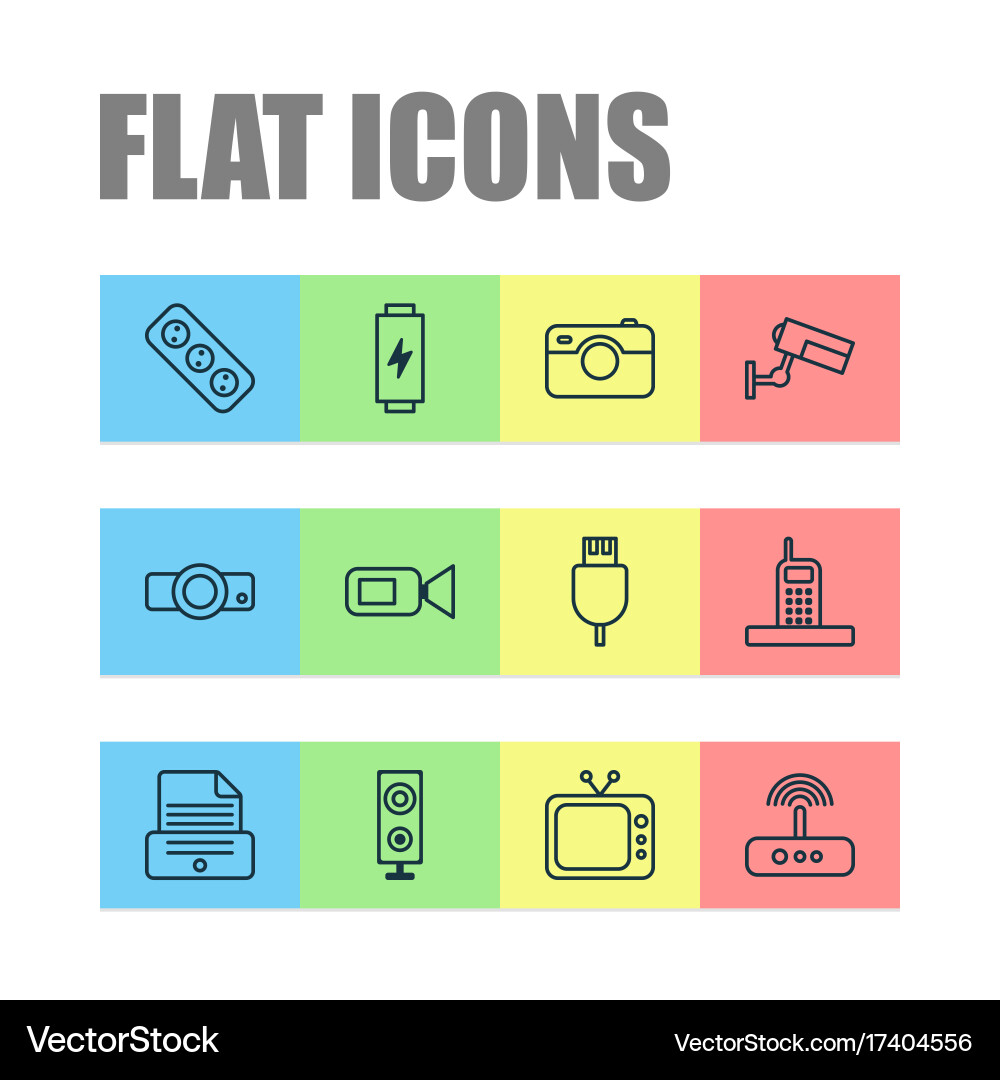 Device icons set collection of switch call Vector Image