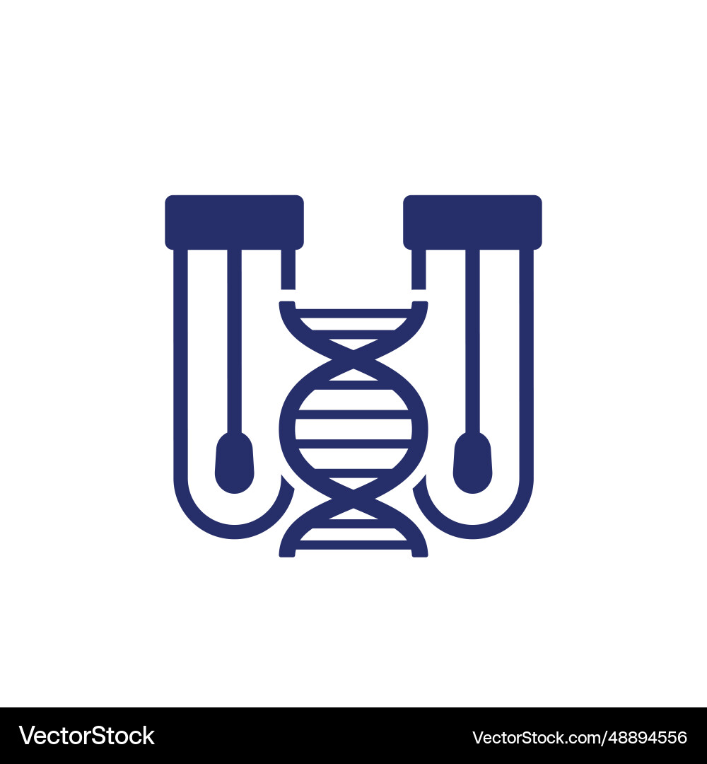 Dna swab tests icon with test tubes Royalty Free Vector