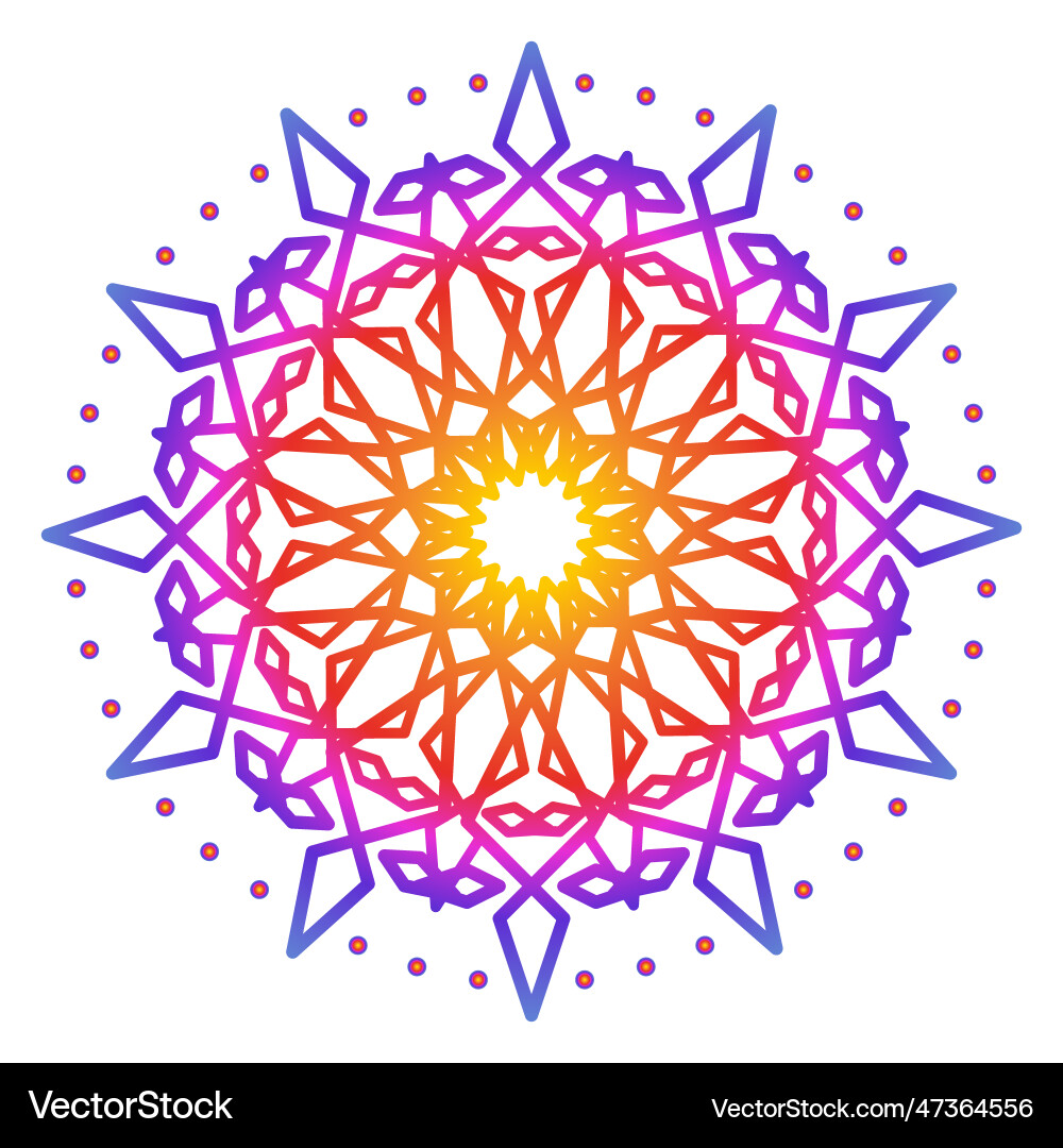 Mandala template colorful line style isolated Vector Image