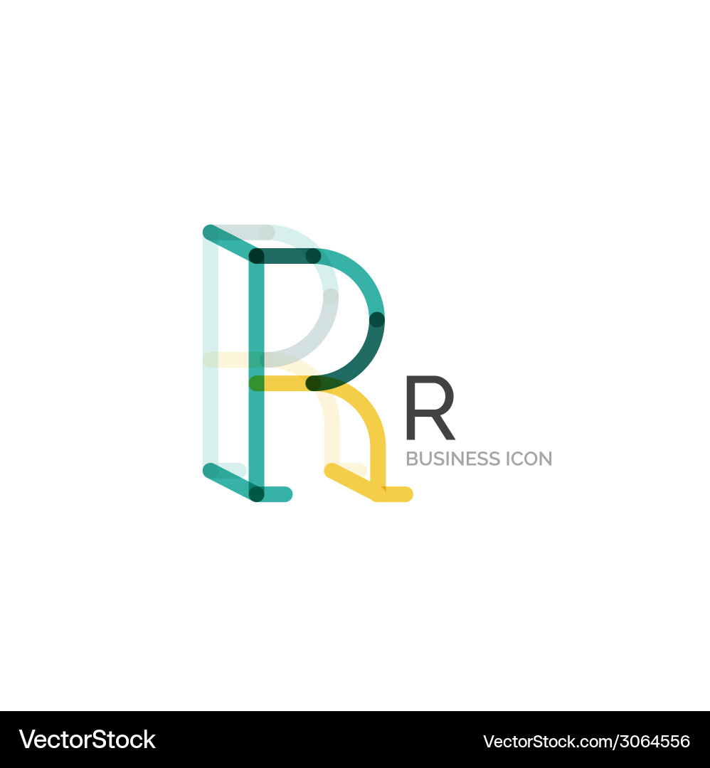 Minimal r font or letter logo design Royalty Free Vector