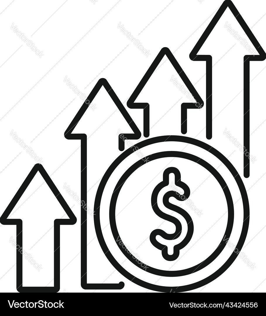 Money grow icon outline earth development Vector Image