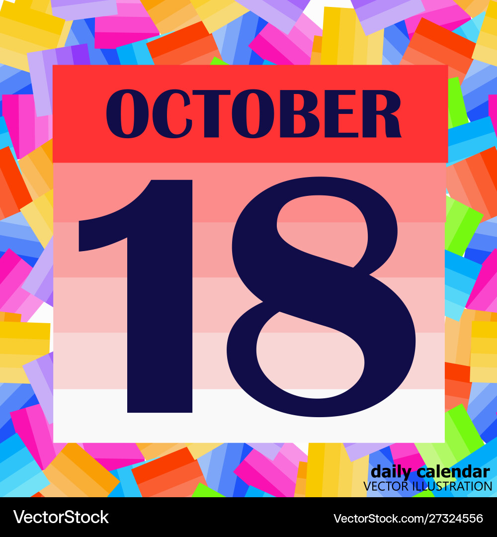 October icon for planning important day Royalty Free Vector