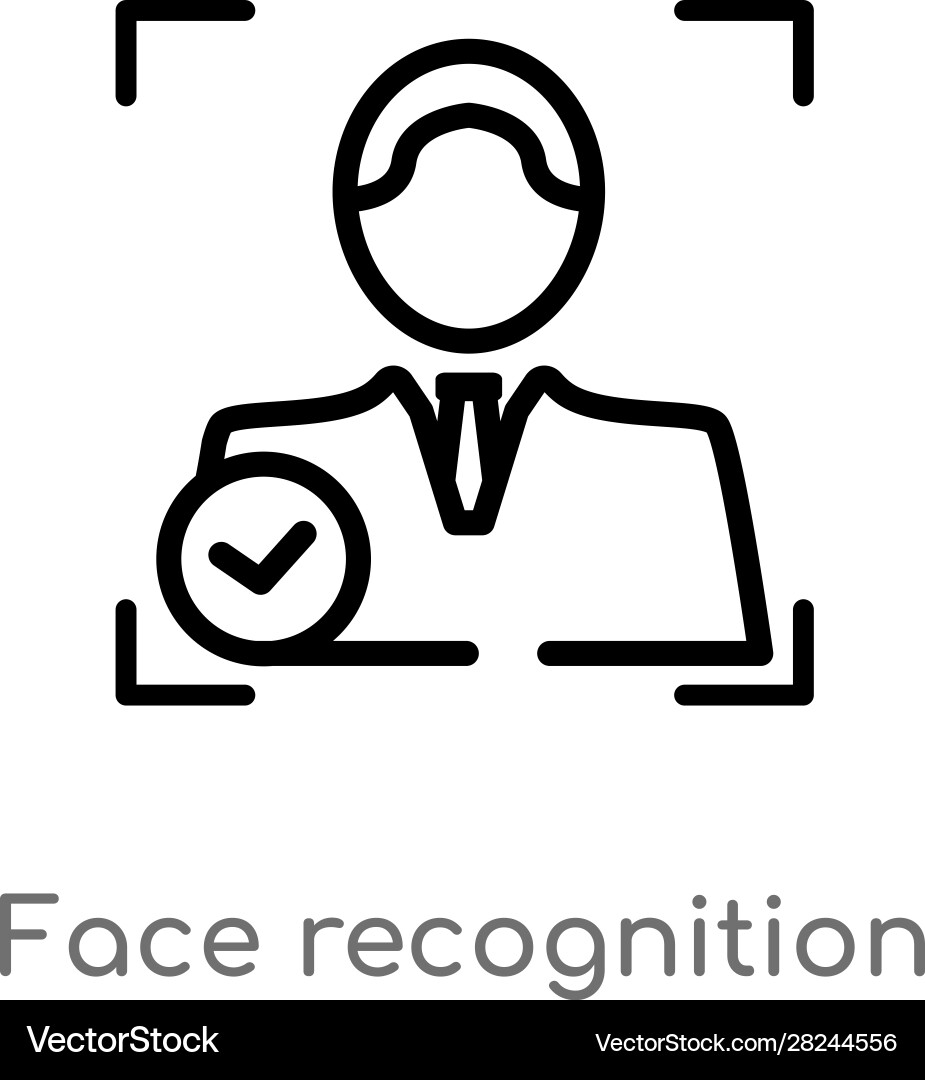 Face Detection Logo Smartphone Face Recognition Icon. Flat