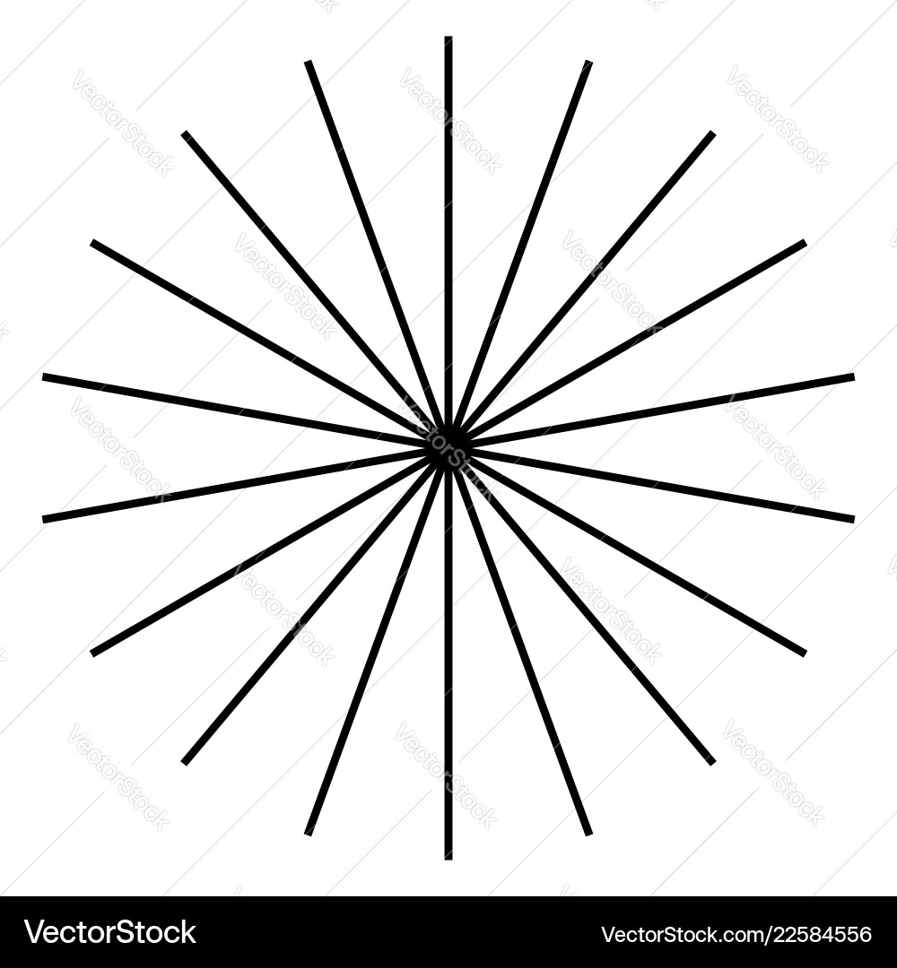 Radiating radial lines starburst sunburst shape Vector Image