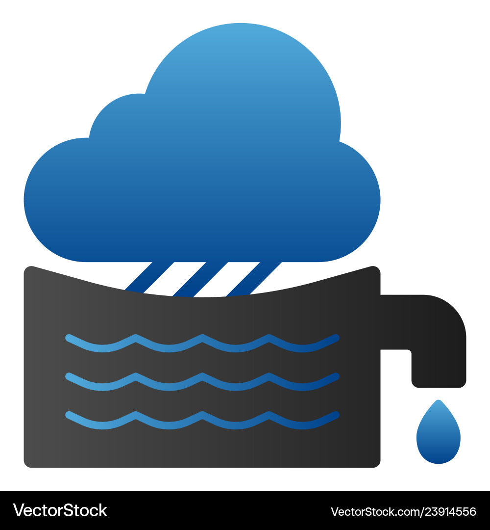 Rainwater tank flat icon water container color Vector Image