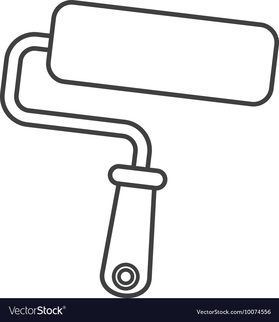 Roller tool construction icon Royalty Free Vector Image