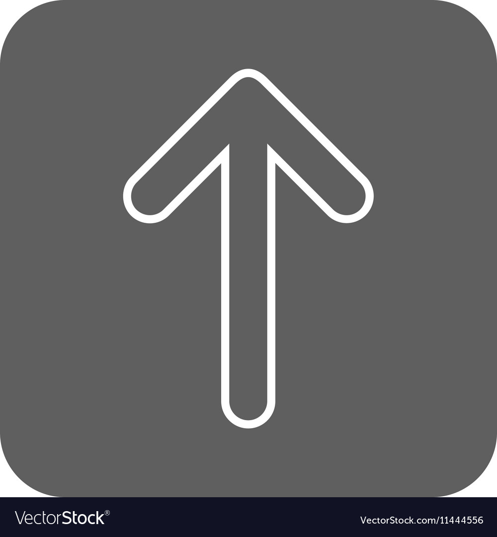 Rounded arrow up flat squared icon Royalty Free Vector Image