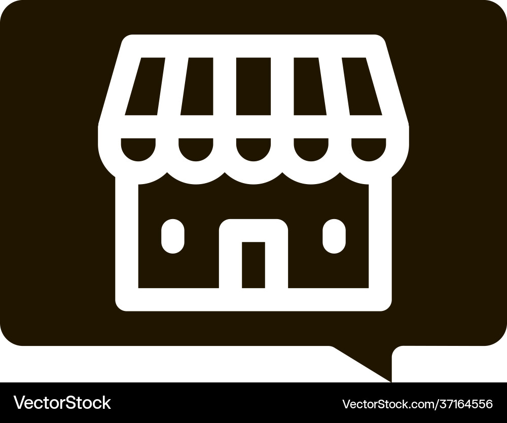 Shop in quote frame icon glyph Royalty Free Vector Image