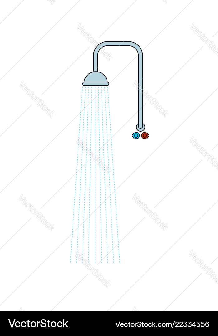 Shower isolated water and central supply Vector Image