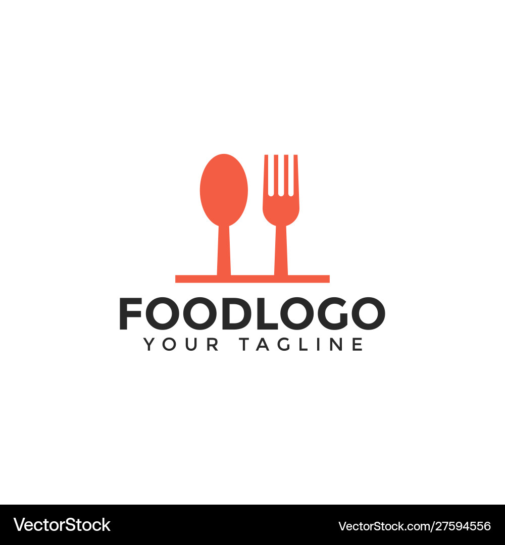 Spoon and fork food restaurant logo design Vector Image