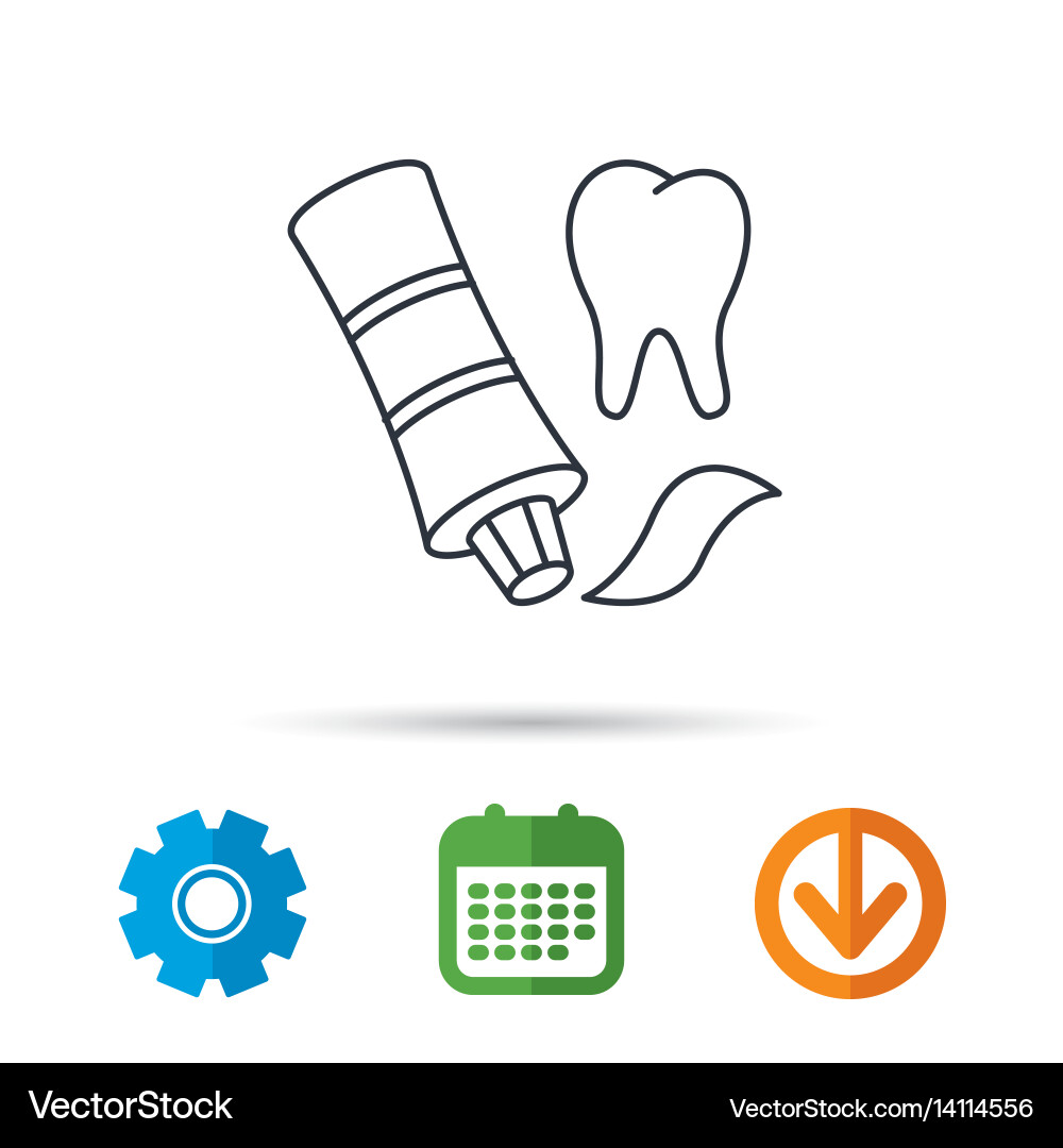 Toothpaste icon teeth health care sign Royalty Free Vector