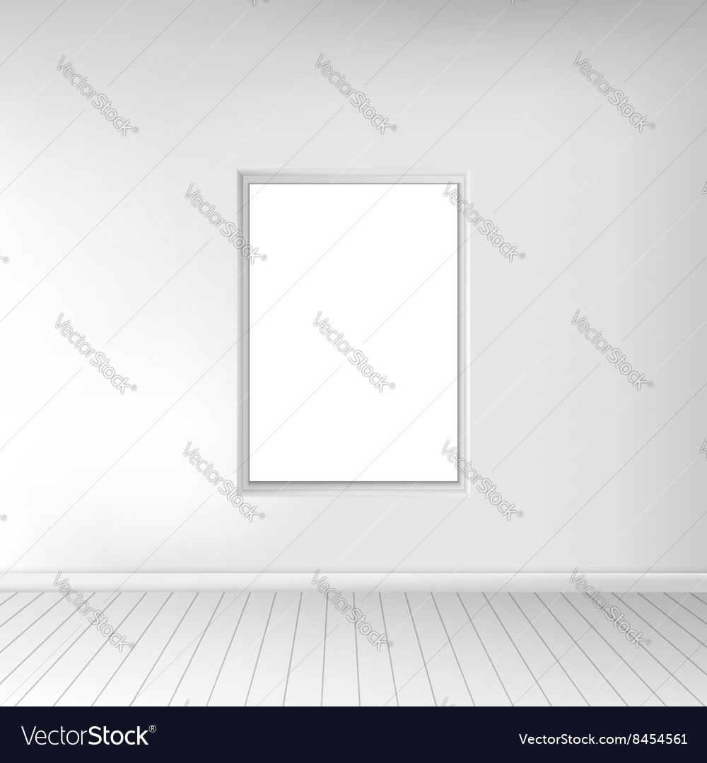 A spacious empty white room with picture Vector Image