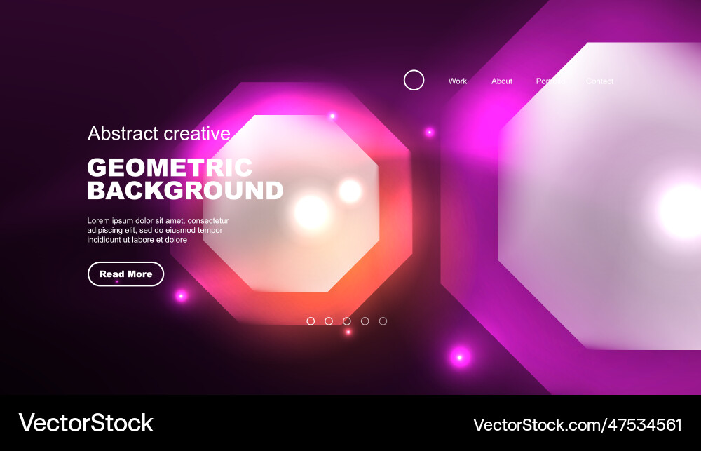 Abstract background landing page glass geometric Vector Image
