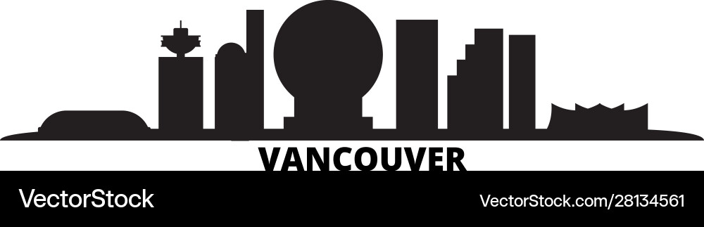 Canada vancouver city skyline isolated Royalty Free Vector