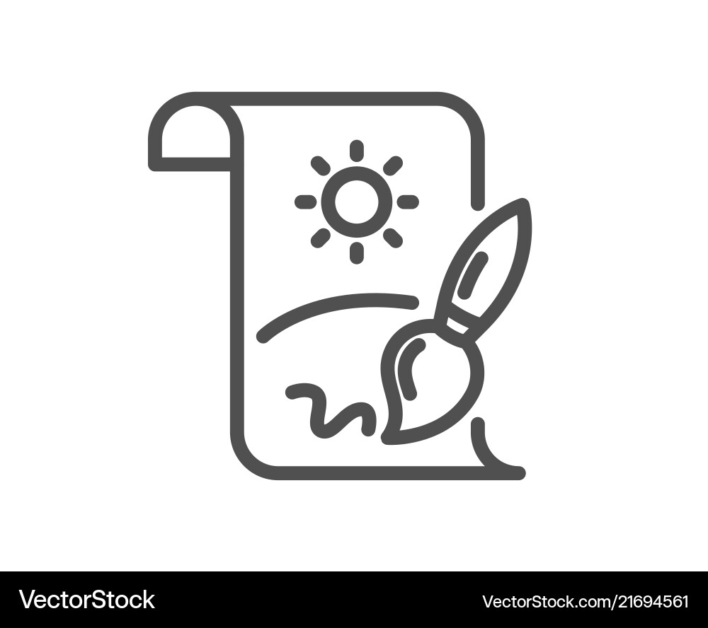 Creative painting brush line icon creativity sign Vector Image