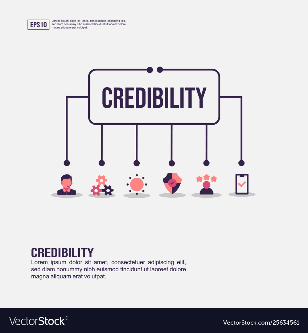 Credibility concept for presentation promotion Vector Image Credibility concept for presentation promotion Vector Image