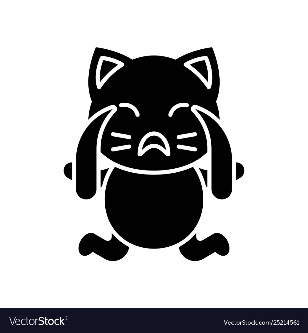 Cute cat avatar solid icon Royalty Free Vector Image