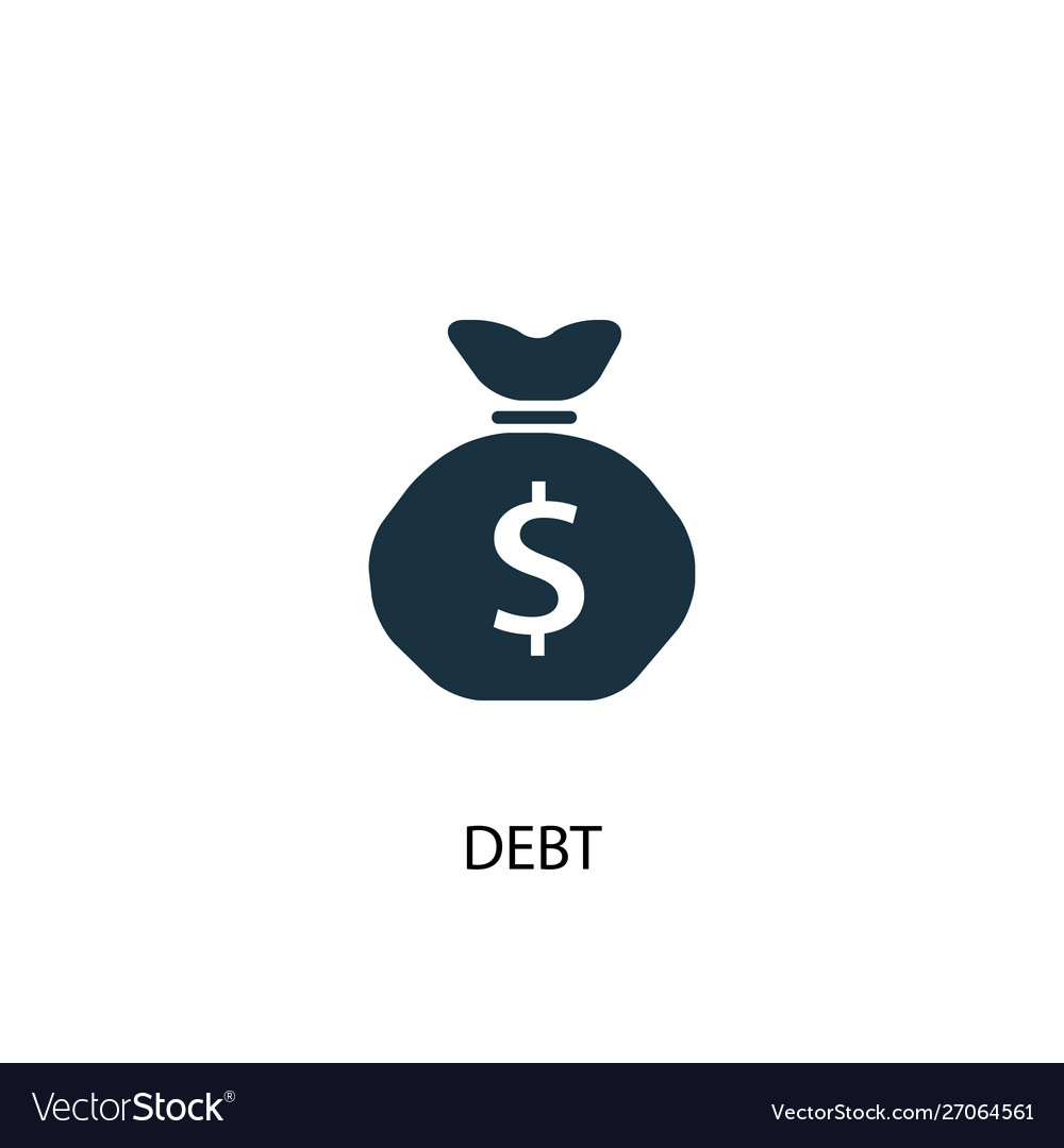 Debt icon simple element Royalty Free Vector Image