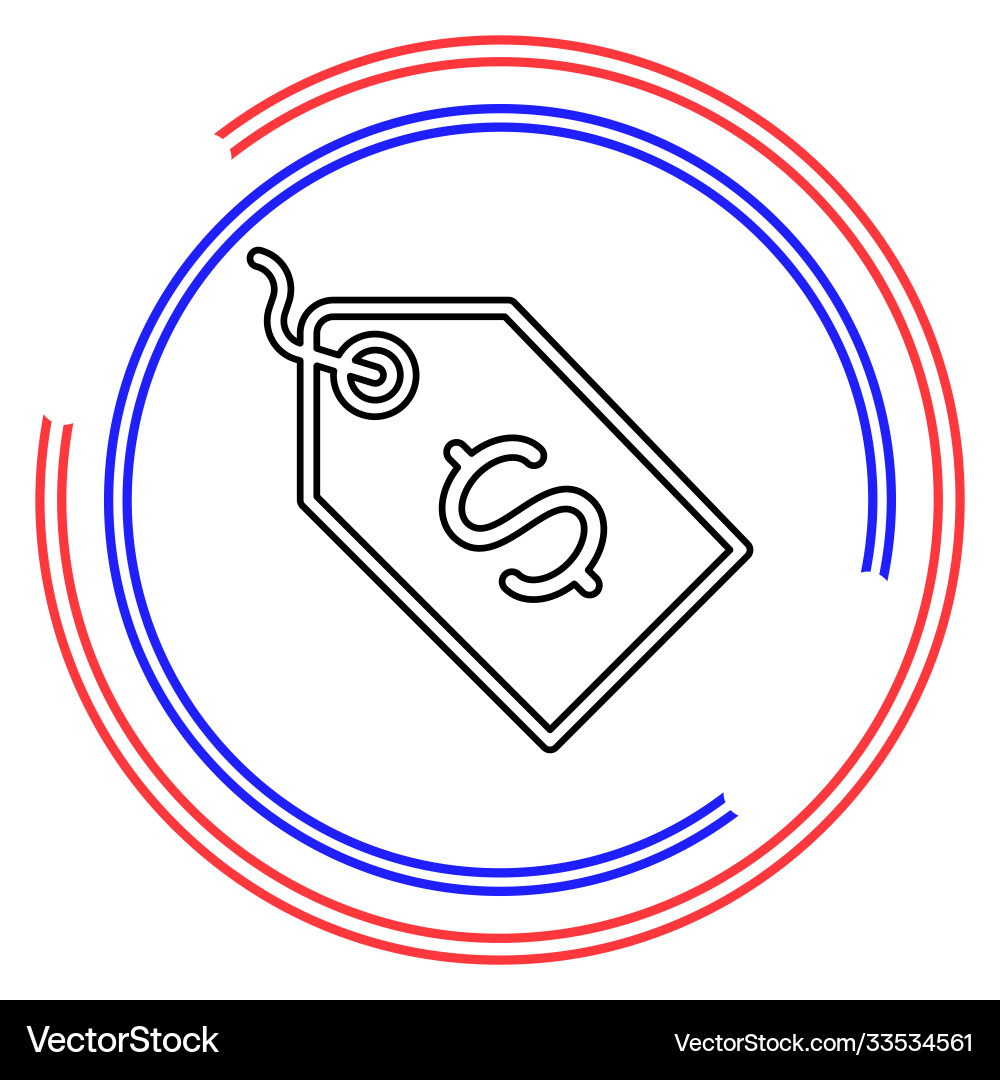 Dollar tag sign money icon Royalty Free Vector Image