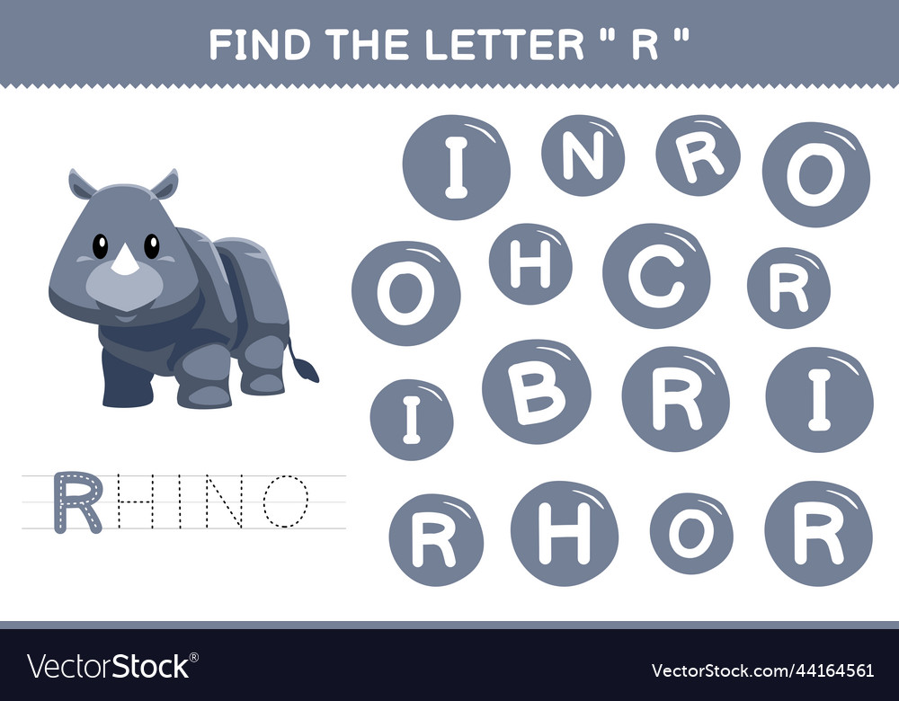 Education game for children find the letter r Vector Image