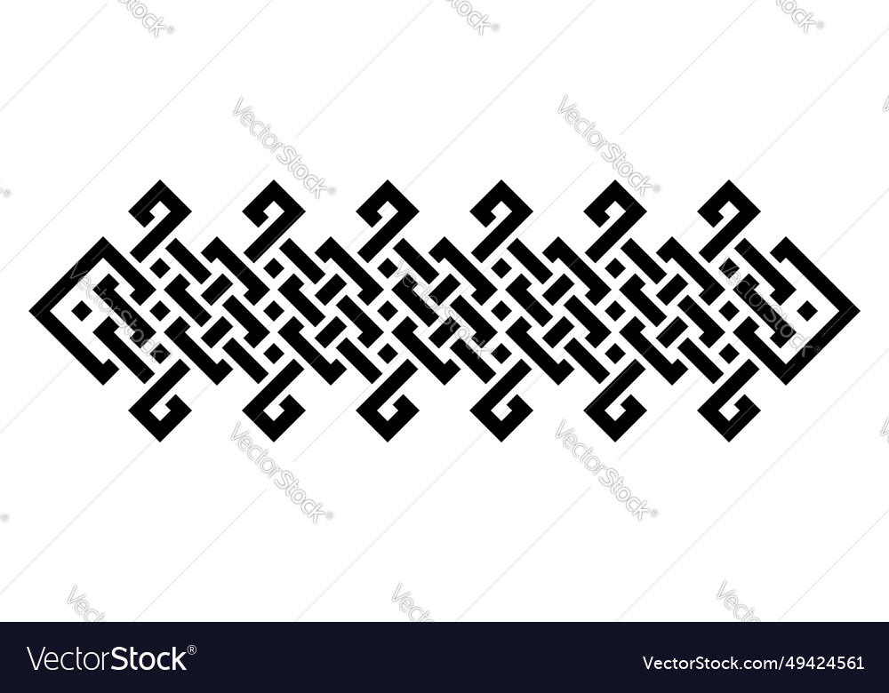 Geometric interlaced black squares border divider Vector Image