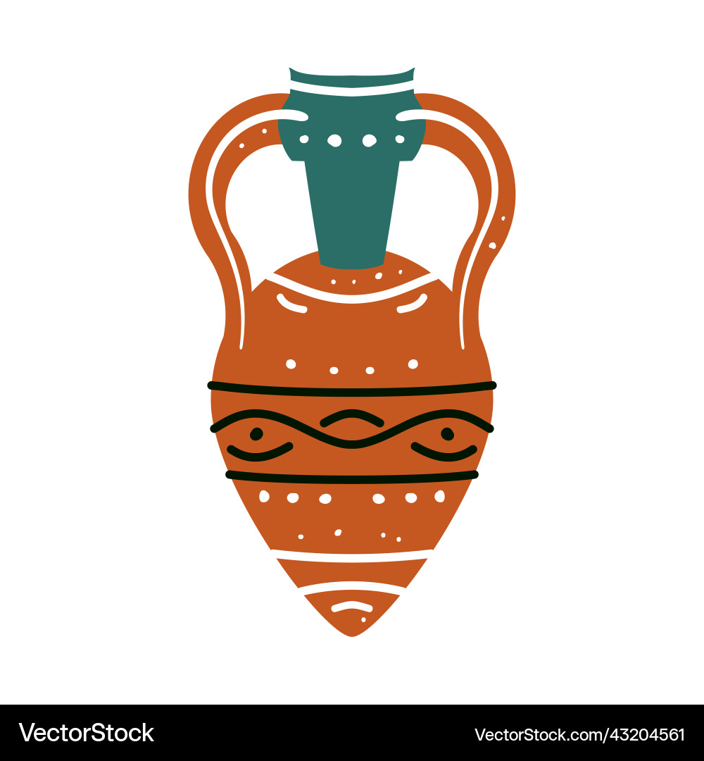 Greek ceramic amphora old historical vessel Vector Image