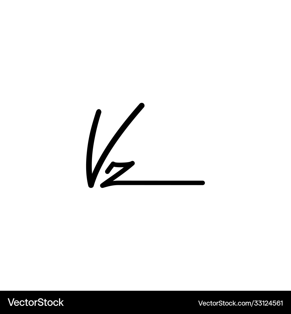 Letter vz signature logo template Royalty Free Vector Image
