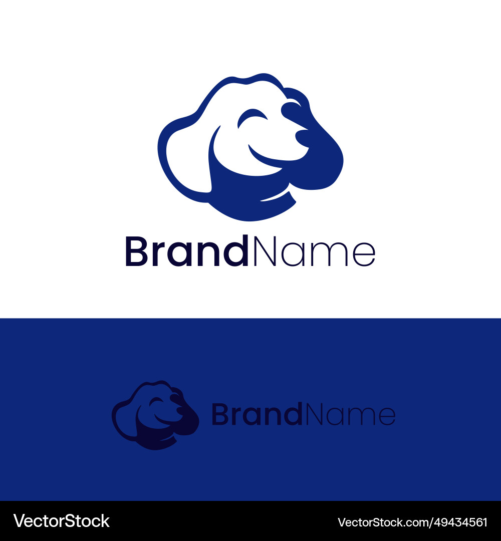 Luxury simple puppy pet logo design Royalty Free Vector