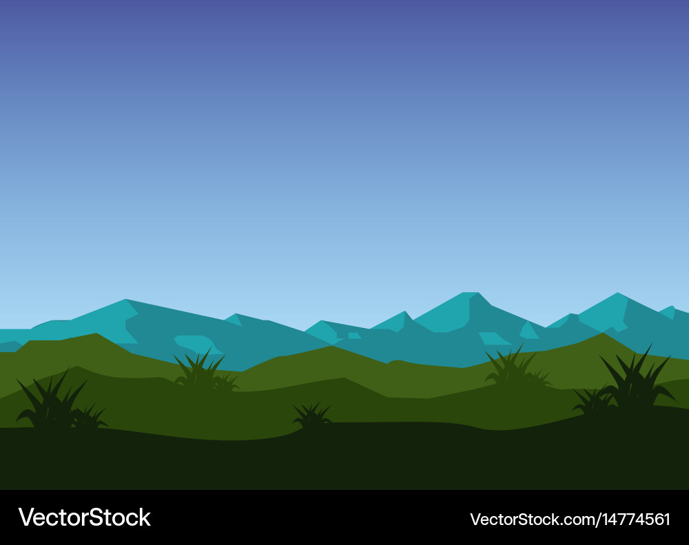 Mountains in the fog Royalty Free Vector Image