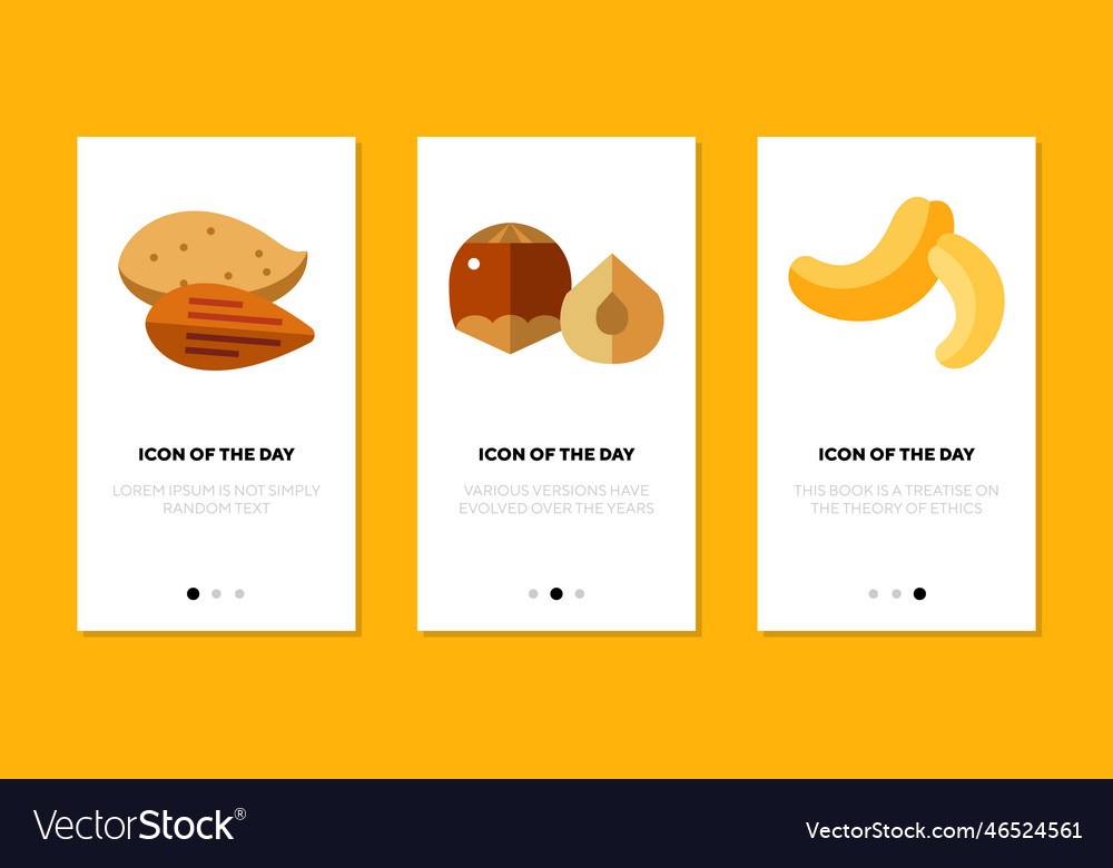 Nuts flat icon set Royalty Free Vector Image - VectorStock