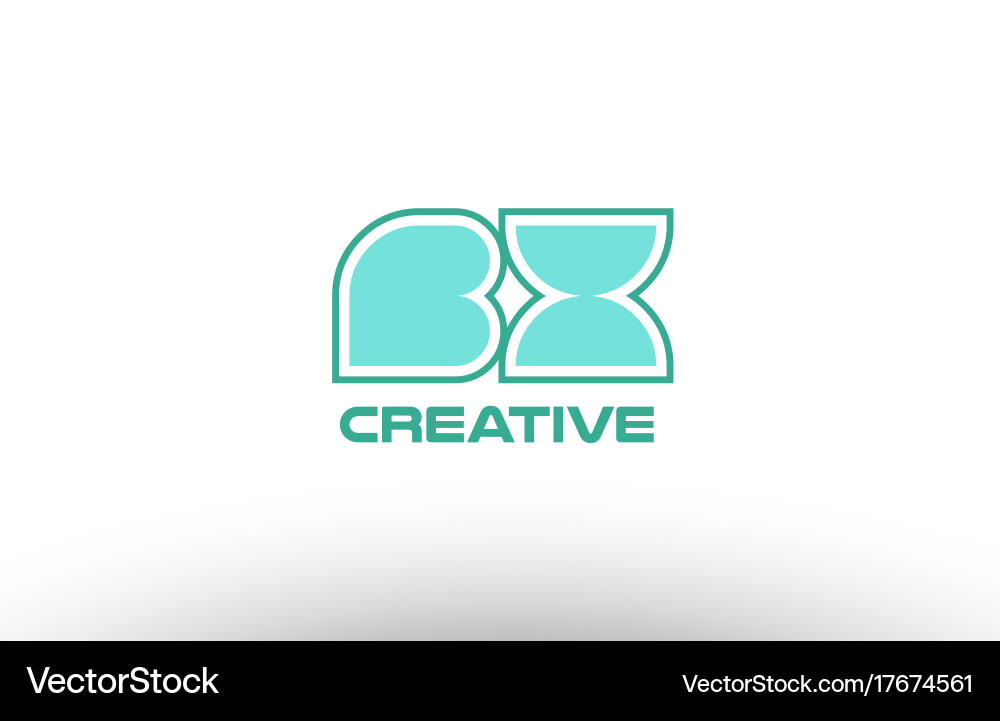 Pastel green alphabet letter bx b x combination Vector Image