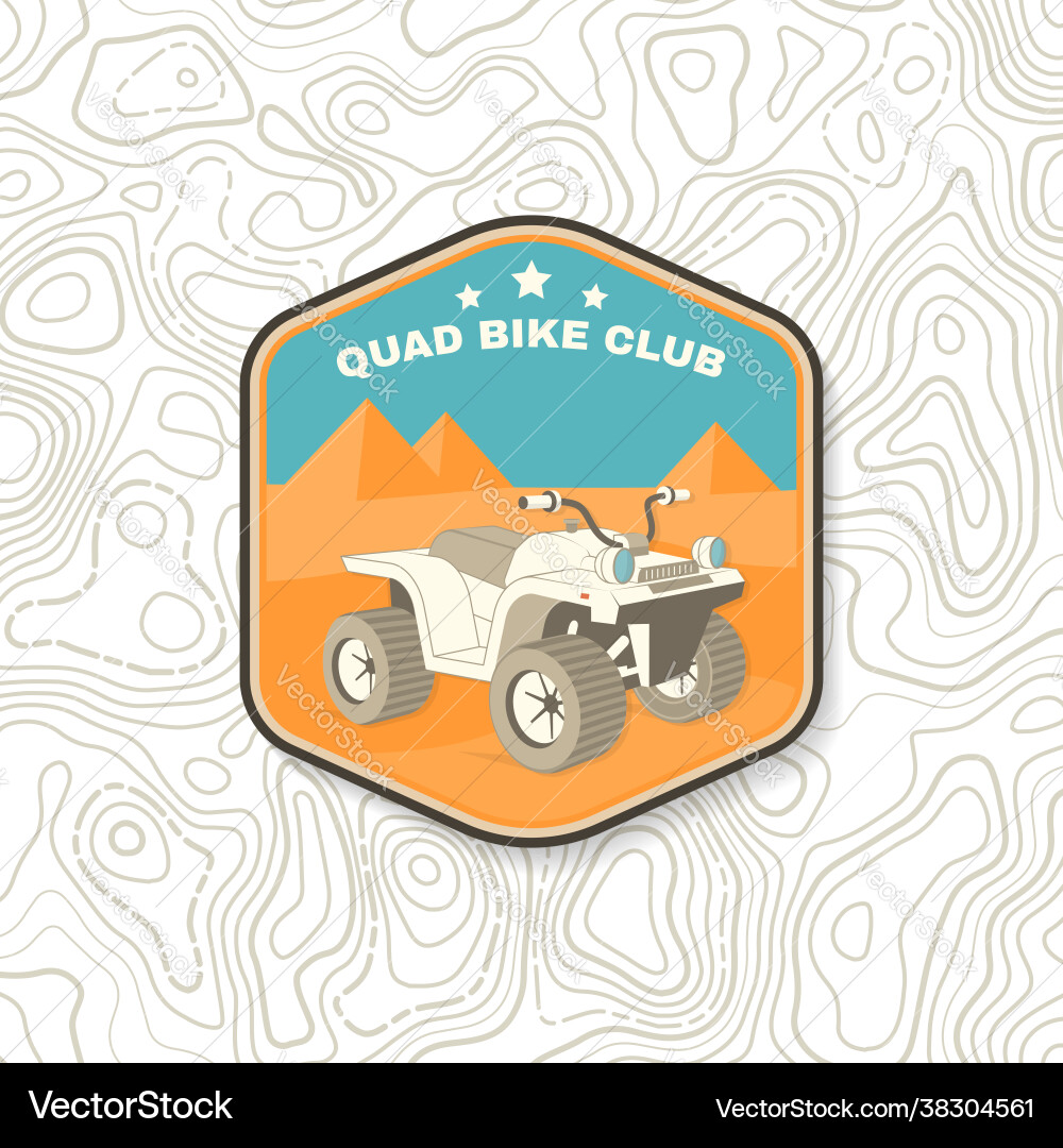 Quad bike club summer camp patch Royalty Free Vector Image