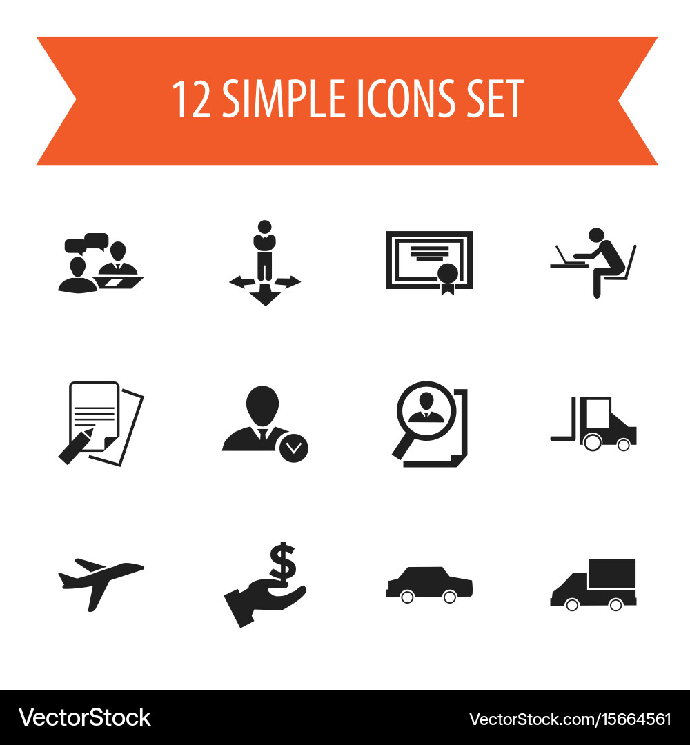 Set of 12 editable complex icons includes symbols Vector Image