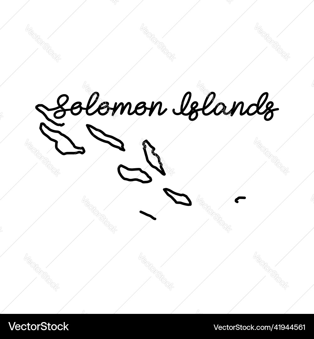 Solomon islands outline map with the handwritten Vector Image