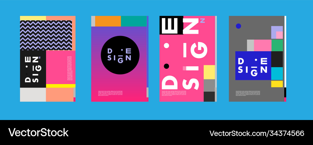 Abstract colorful collage poster design template Vector Image