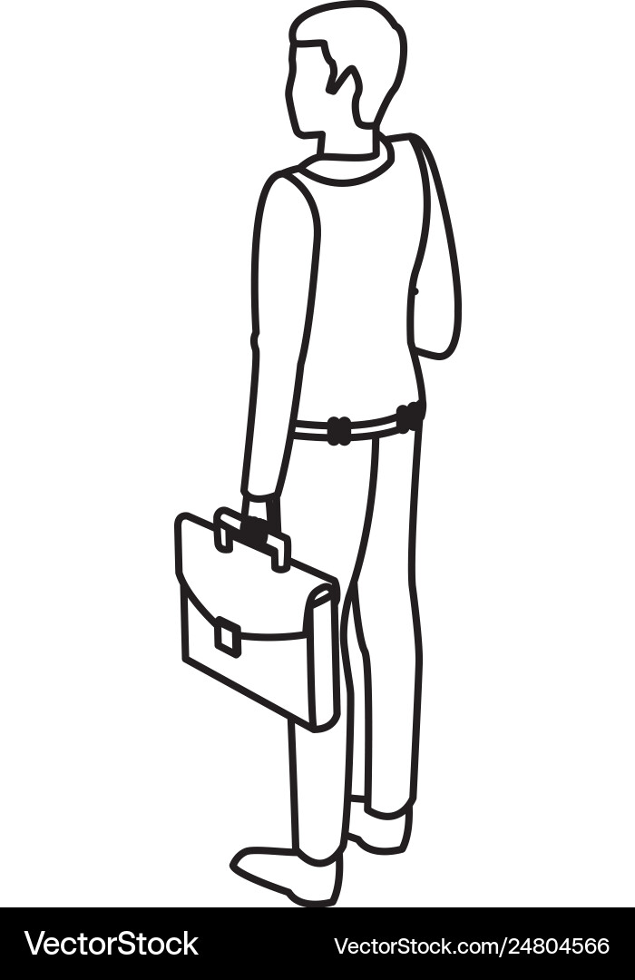 Adult man back avatar Royalty Free Vector Image