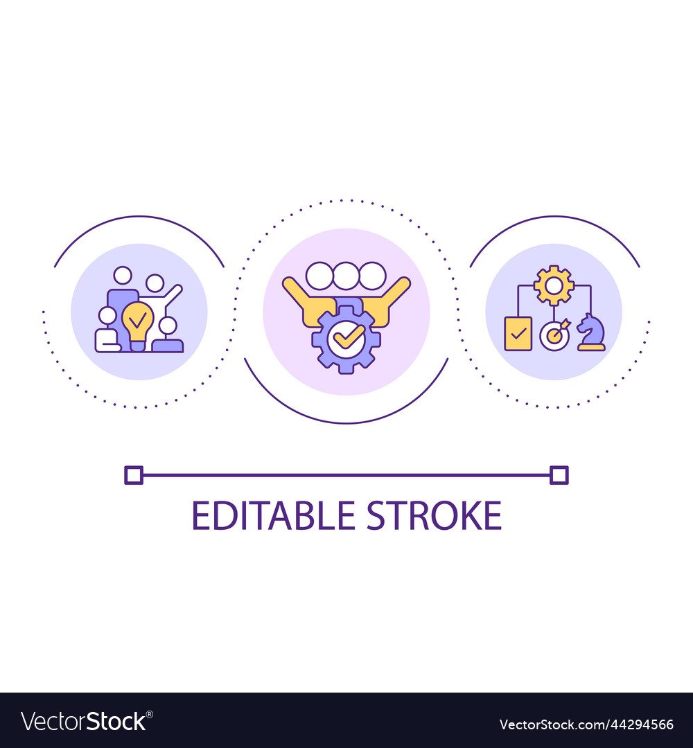 Effective teamwork strategy loop concept icon Vector Image