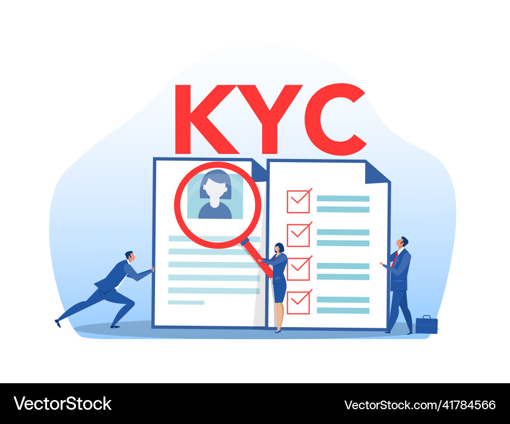 Kyc or know your customer with business verifying Vector Image