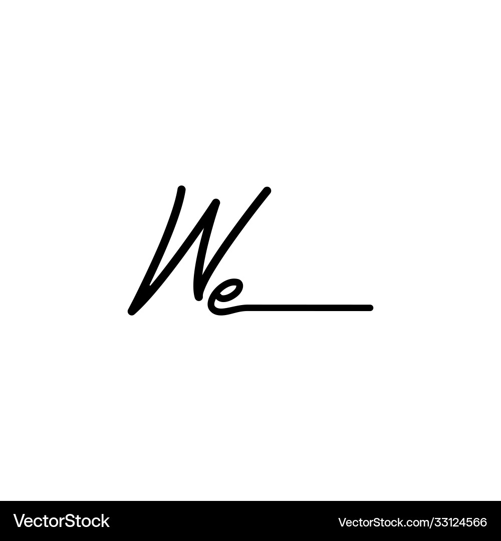 Letter we signature logo template Royalty Free Vector Image