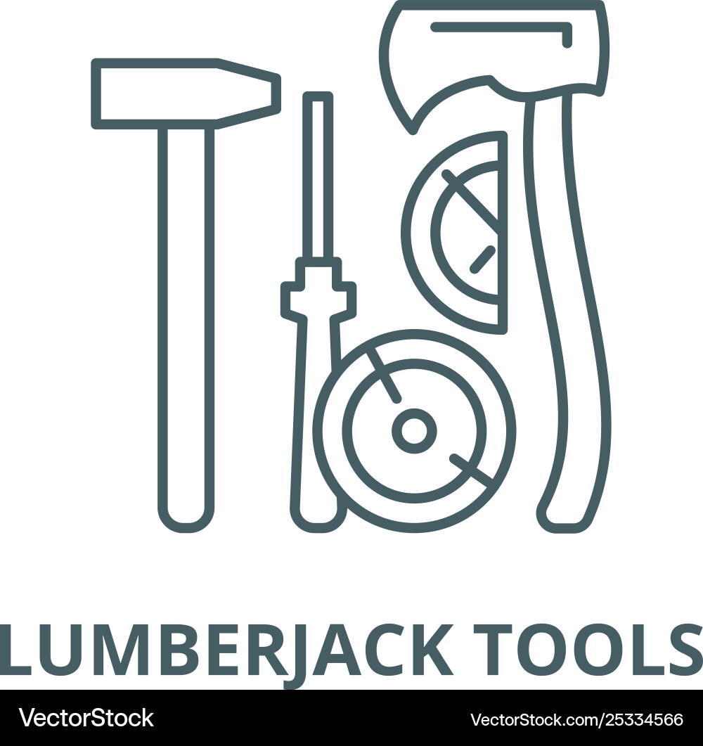 Lumberjack tools line icon linear concept Vector Image