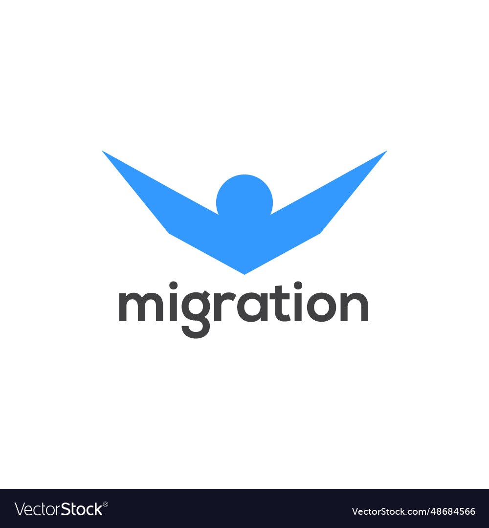 Migration logo Royalty Free Vector Image - VectorStock