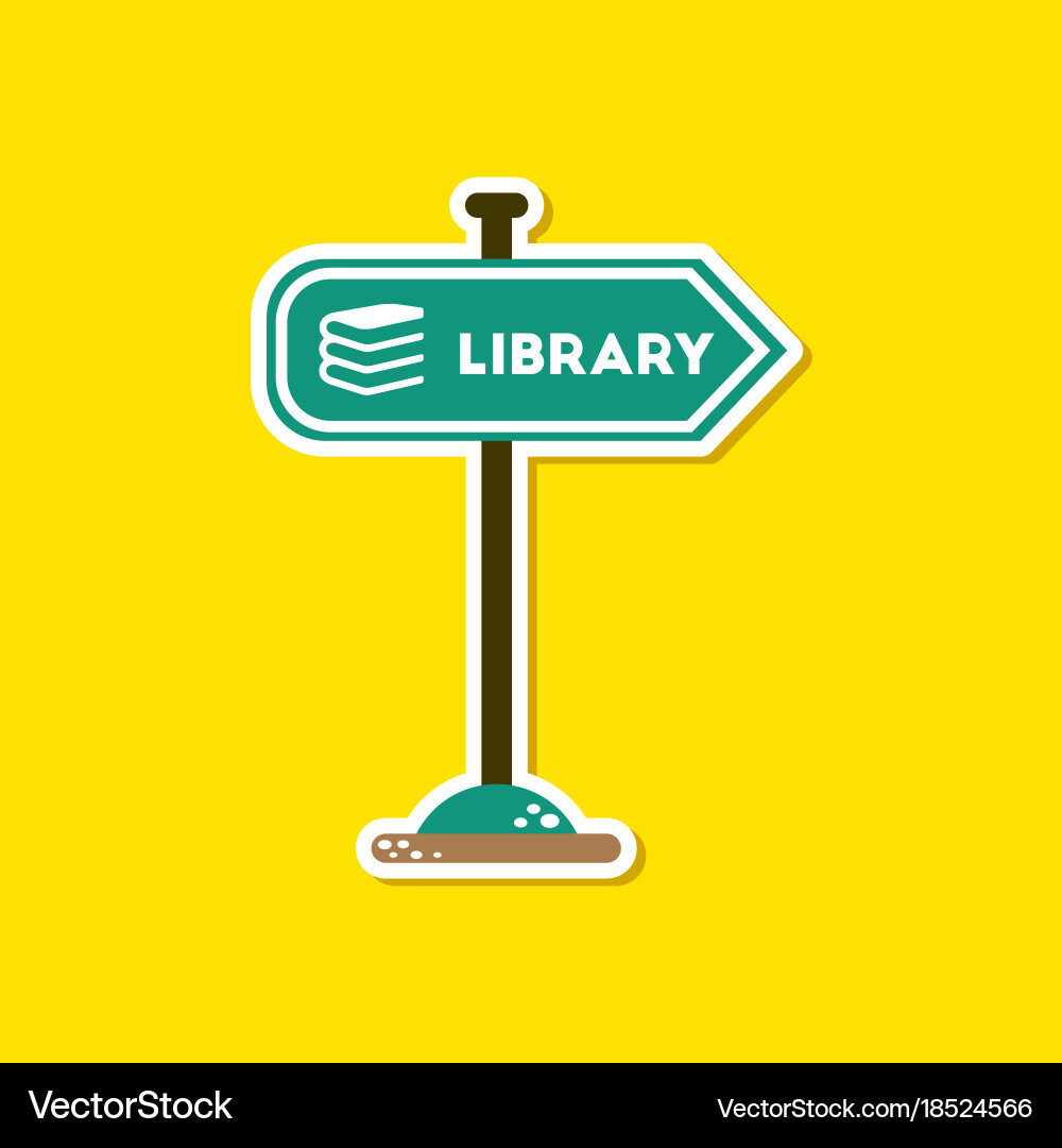 Paper sticker on stylish background sign library Vector Image