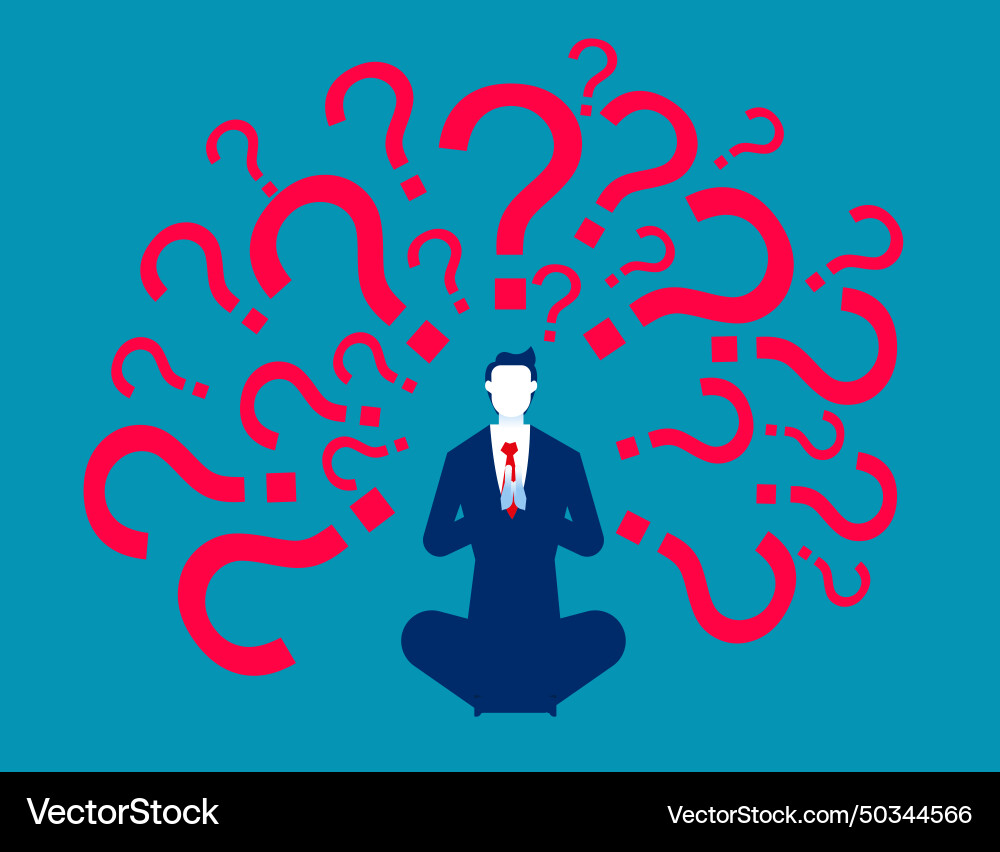 Question marks around businessman business Vector Image