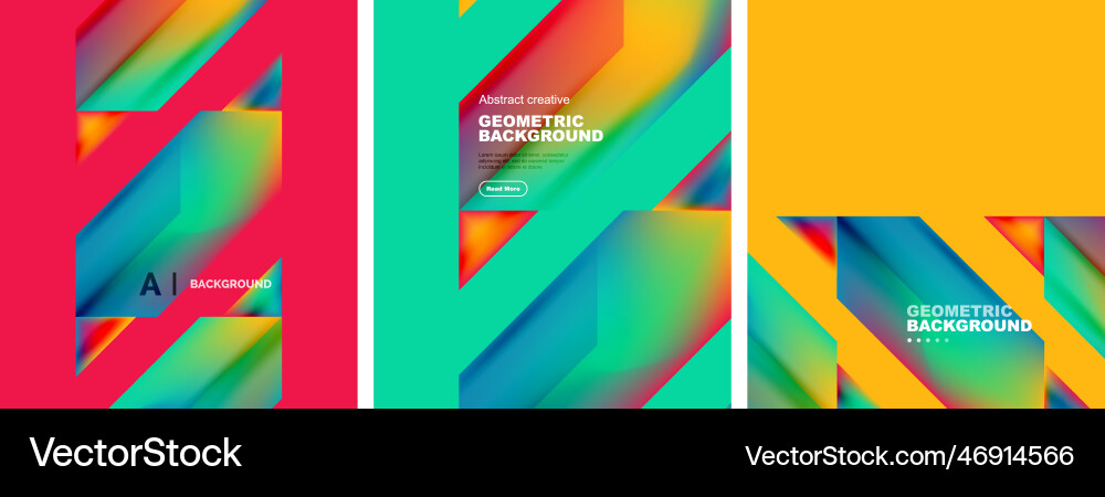 Set of abstract backgrounds overlapping geometric Vector Image
