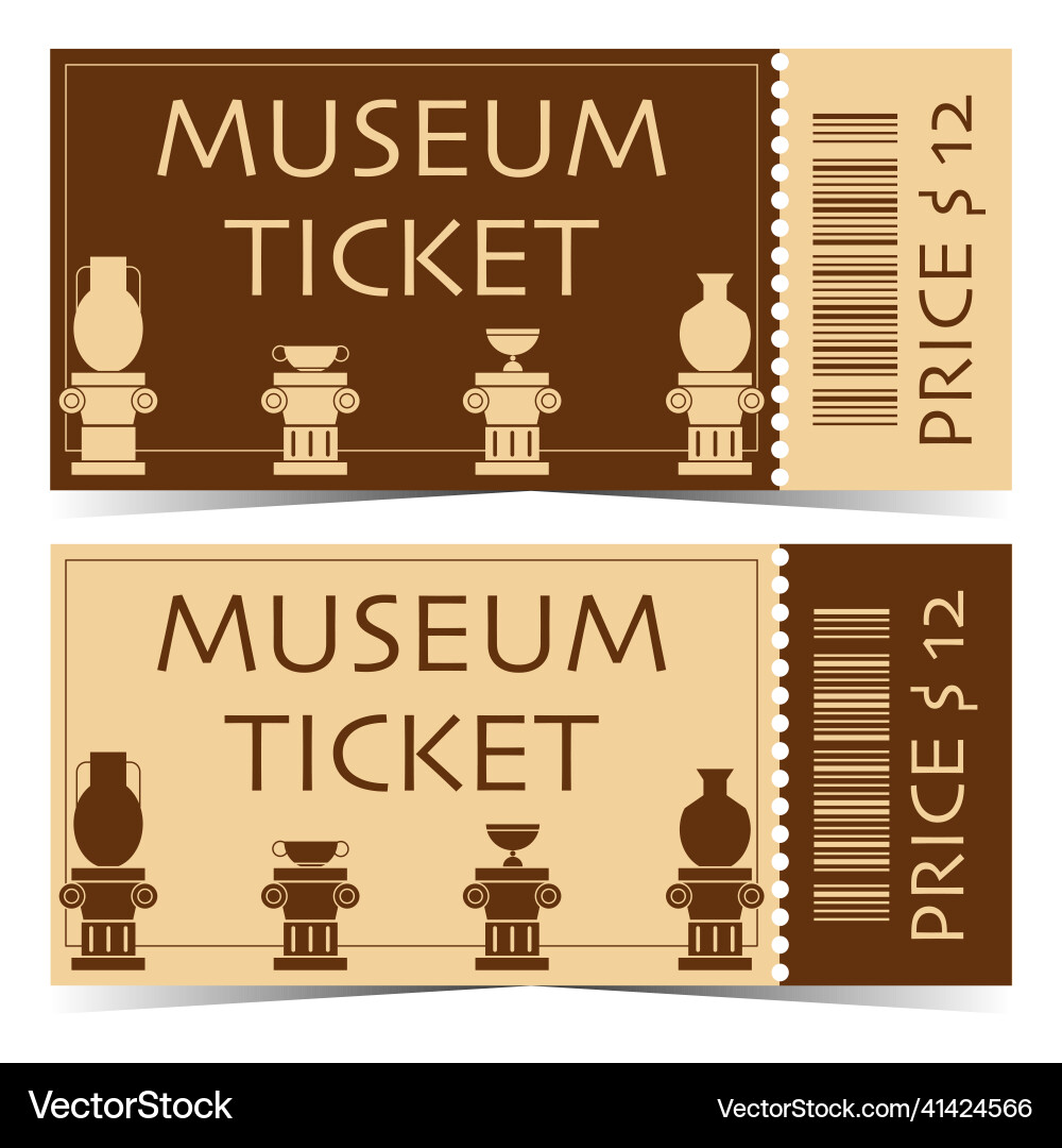 Ticket to access the historical museum Royalty Free Vector