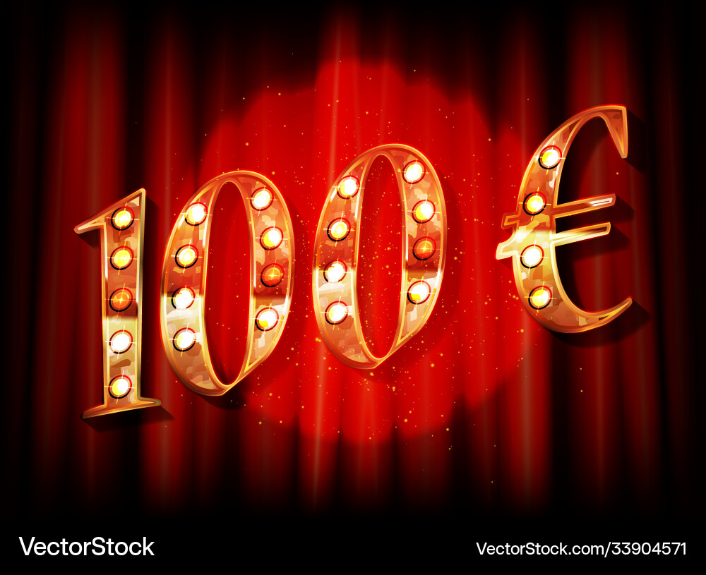 100 euro price symbol Royalty Free Vector Image